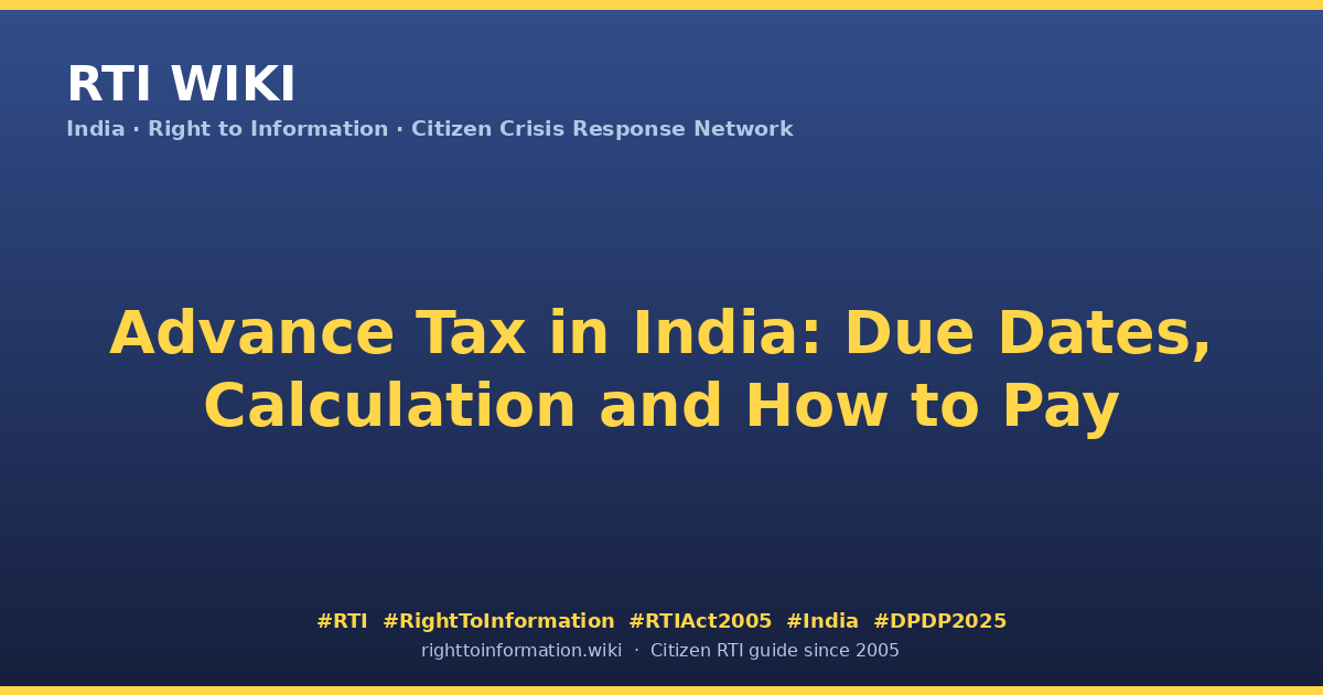 Advance Tax in India: Due Dates, Calculation and How to Pay