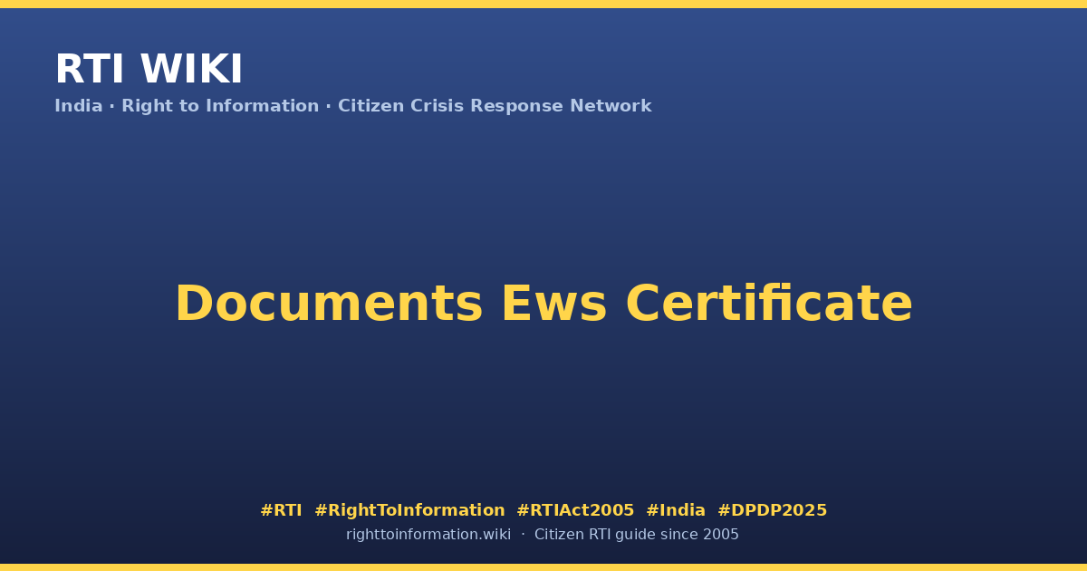Documents required for EWS certificate (2026 — 10%