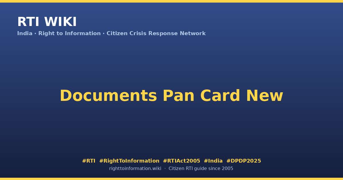 Documents required for new PAN card — Form 49A checklist