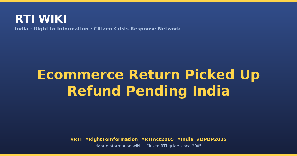 E-commerce Return Picked Up but Refund Not Issued: 2026