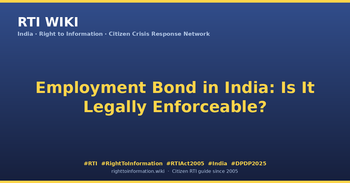 Employment Bond in India: Is It Legally Enforceable?