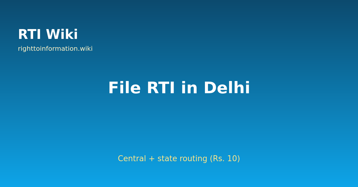 How to File RTI in Delhi — Online & Postal Guide (2026)