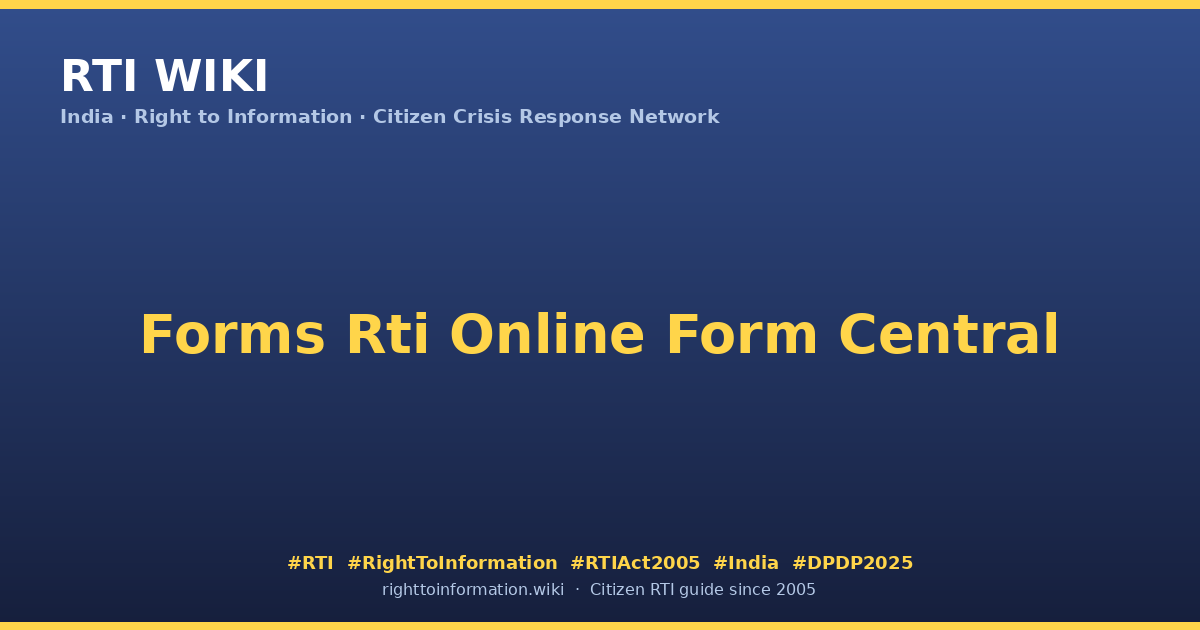 RTI Online Portal — Central Government Form (2026)