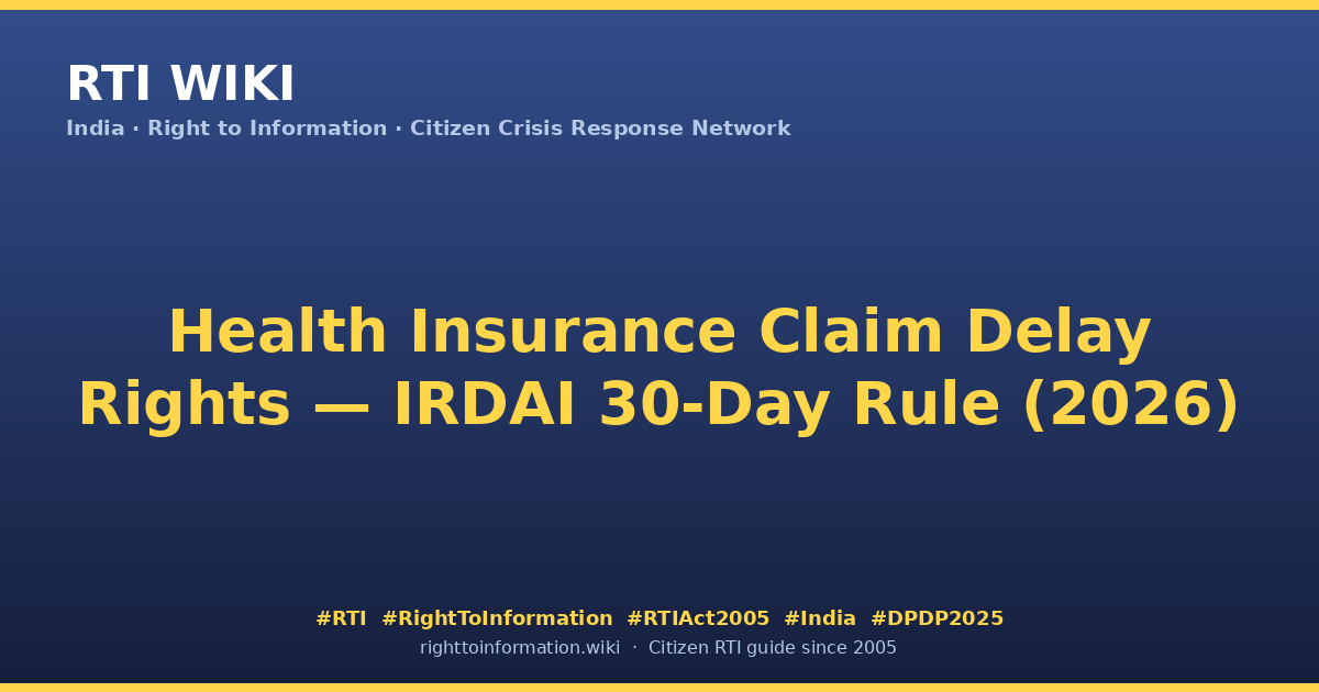 Health Insurance Claim Delay Rights — IRDAI 30-Day Rule