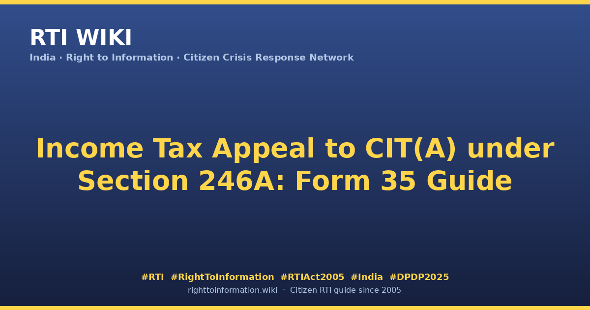 Income Tax Appeal to CIT(A) under Section 246A: Form 35