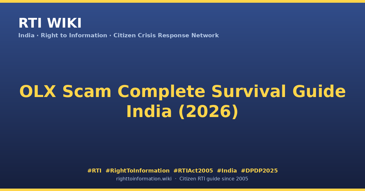 OLX Scam Complete Survival Guide India (2026) · RTI Wiki