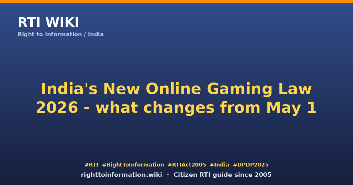 India's New Online Gaming Law 2026: What Changes from May 1