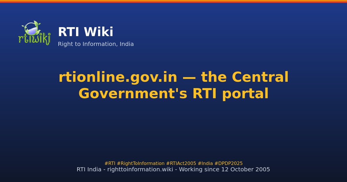 rtionline.gov.in — the Central Government's RTI portal · RTI Wiki