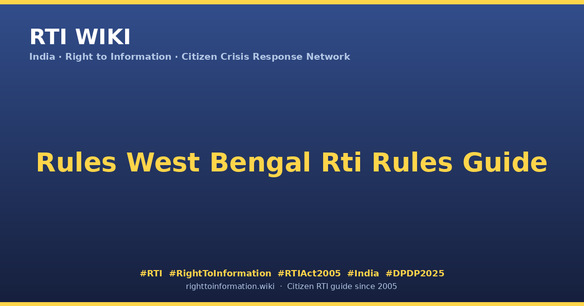 West Bengal RTI Rules — Free PDF Download with Filing Guide