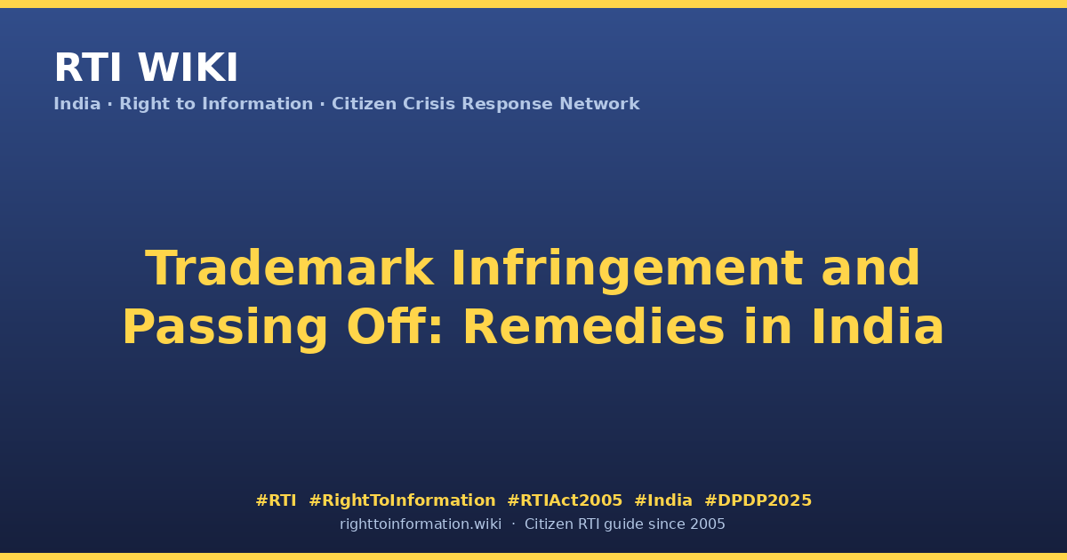 Trademark Infringement and Passing Off: Remedies in India