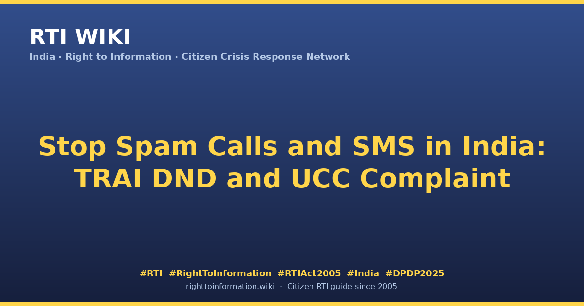 Stop Spam Calls and SMS in India: TRAI DND and UCC Complaint