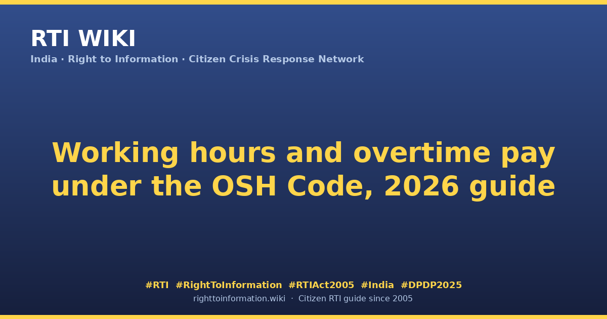 Working hours and overtime pay under the OSH Code, 2026